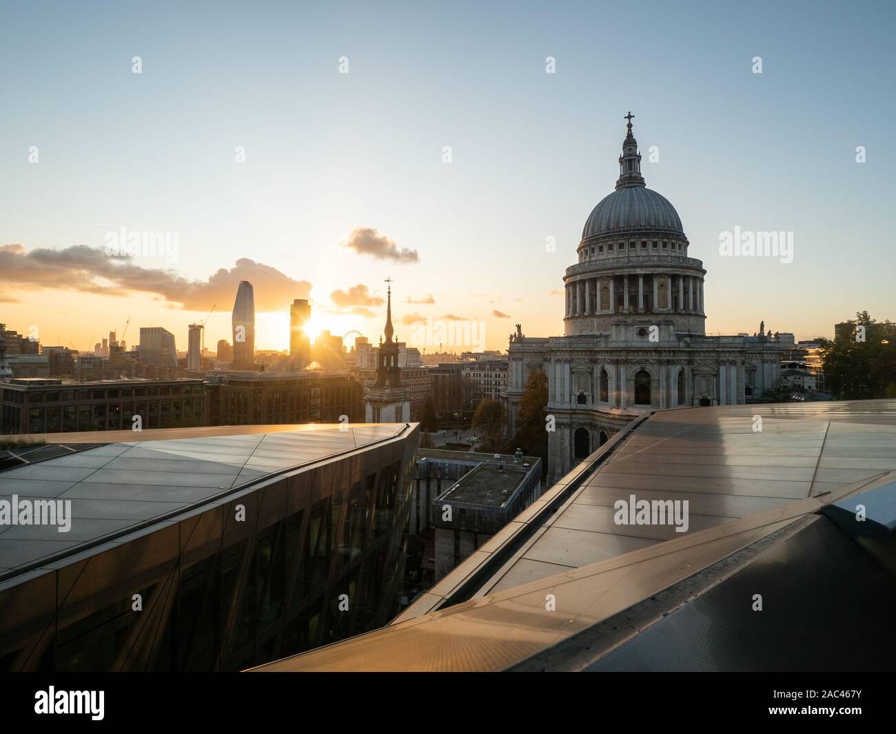 View from One New Change towards St Pauls Cathedral, London Stock Photo ...