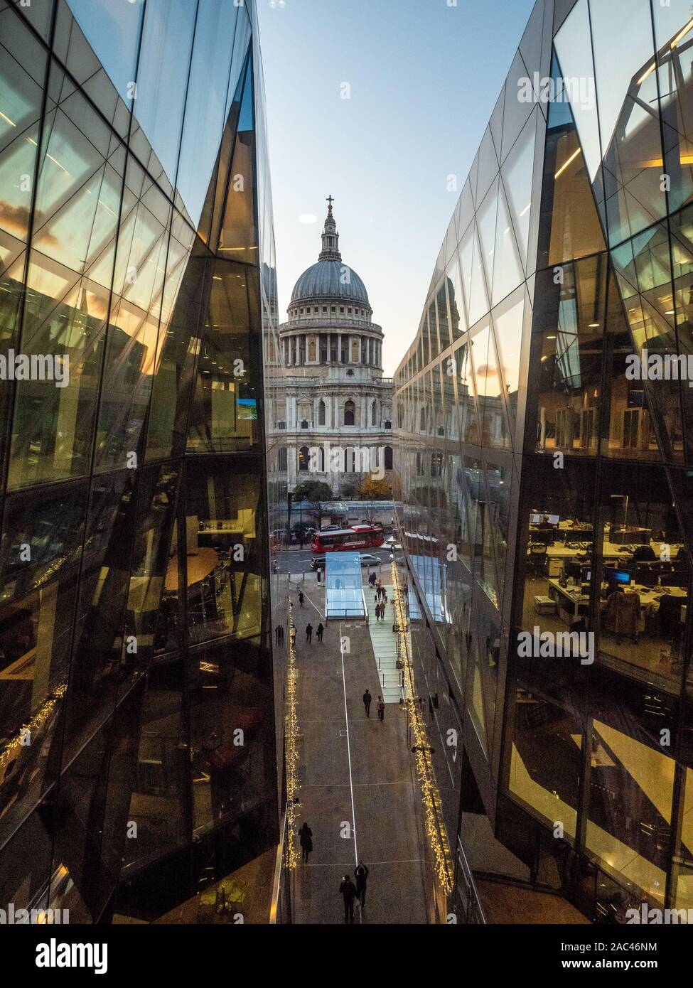 View from One New Change towards St Pauls Cathedral, London Stock Photo ...