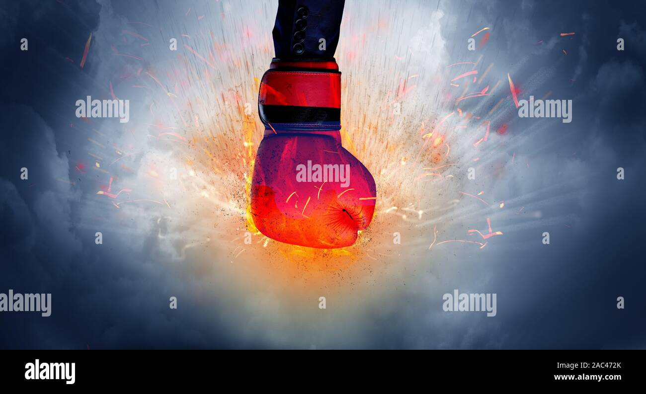 Hand hits strongly and makes fire beam around Stock Photo - Alamy