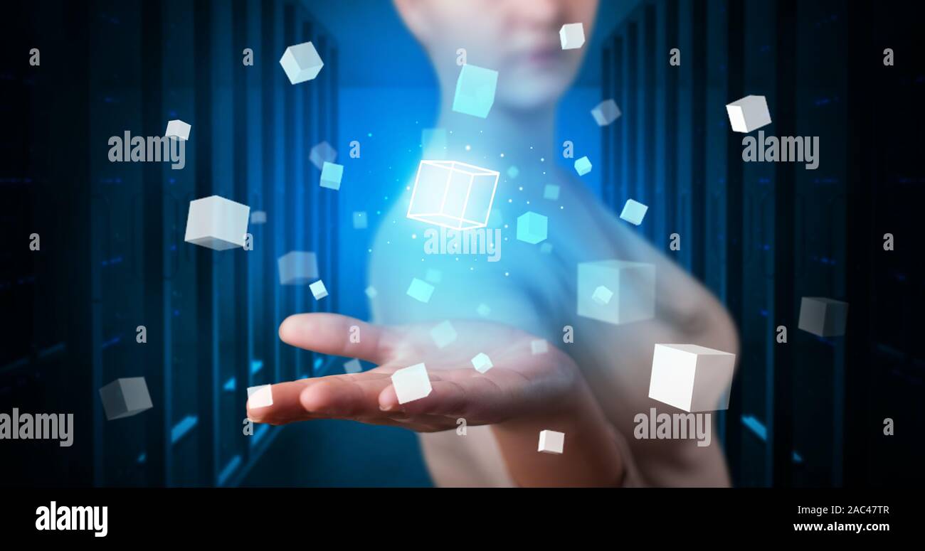 Cube projection icon white background hi-res stock photography and ...