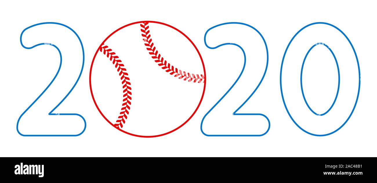 Illustration of the 2020 baseball ball lettering Stock Vector Image ...
