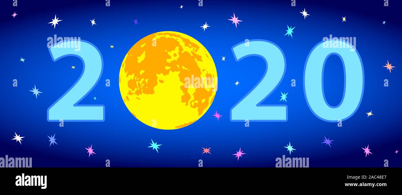 Full moon 2020 Stock Vector Images - Alamy