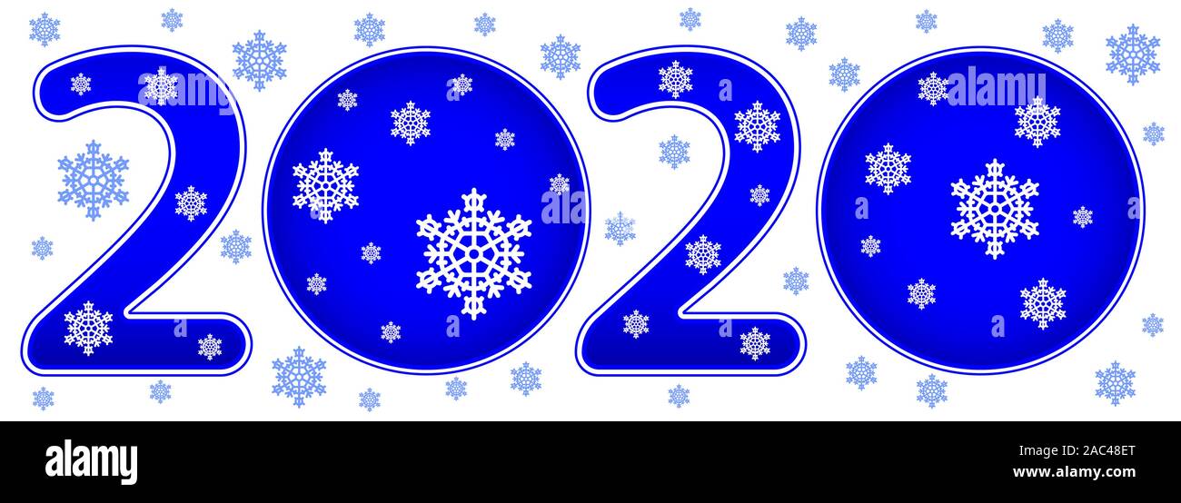 Illustration of the 2020 abstract winter lettering Stock Vector Image ...