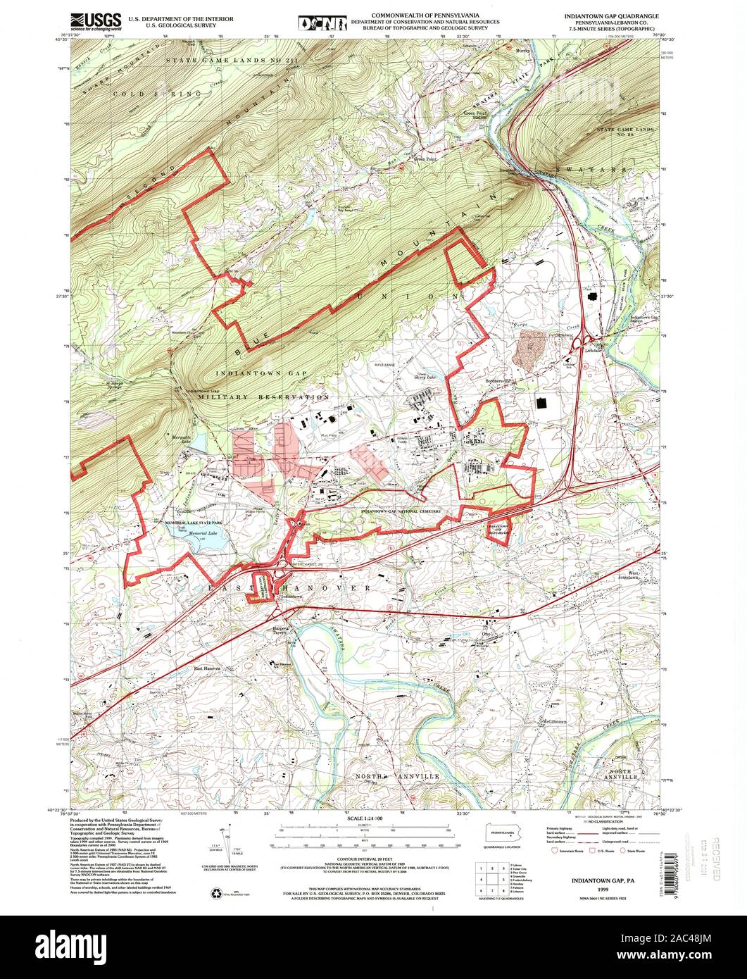 USGS TOPO Map Pennsylvania PA Indiantown Gap 222898 1999 24000 ... USGS TOPO Map Pennsylvania PA Indiantown Gap 222898 1999 24000 ...