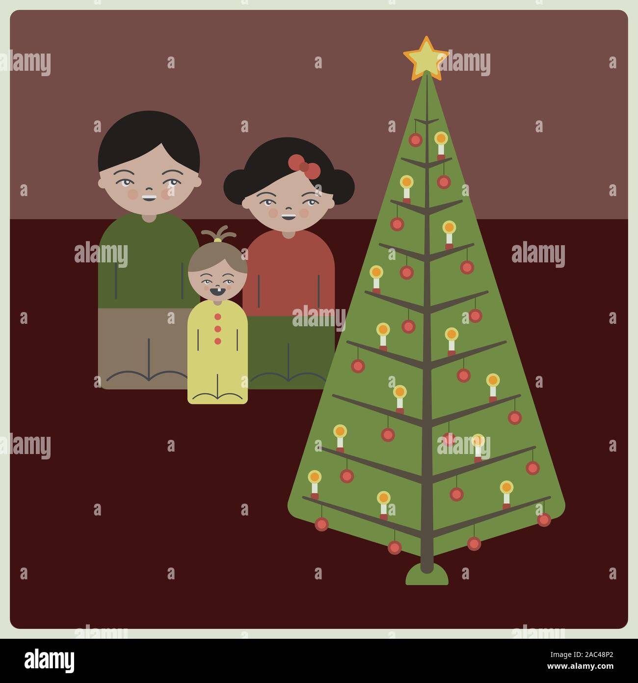 Children watching Christmas tree, vector Stock Vector Image & Art - Alamy