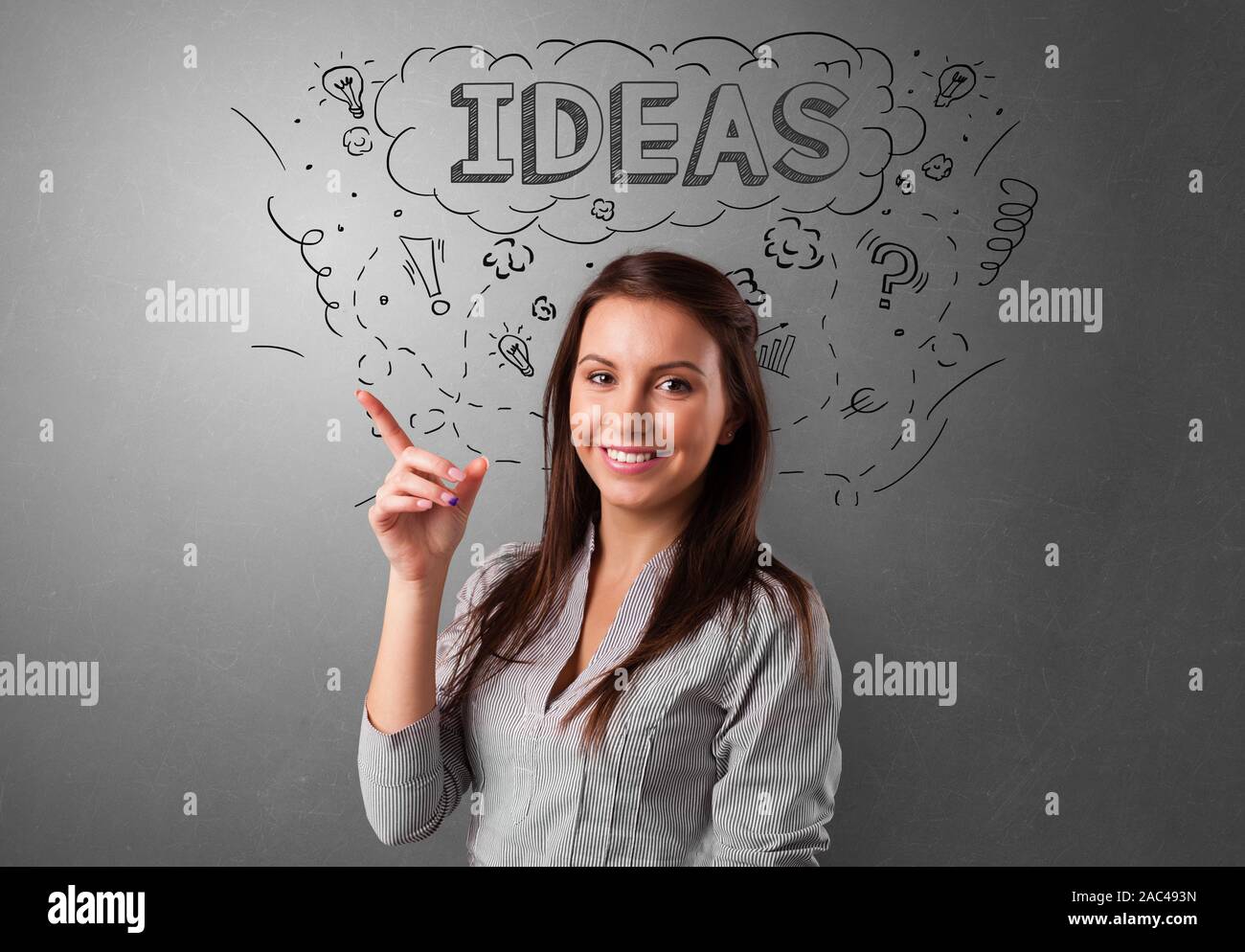 Young pretty person looking forward to success Stock Photo - Alamy