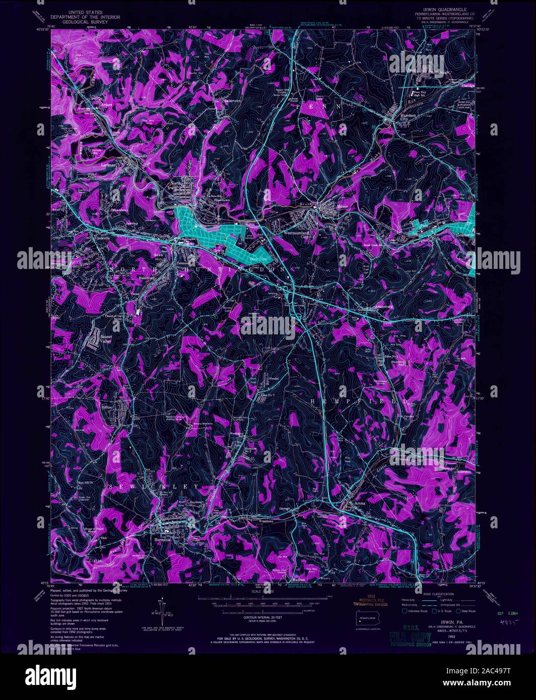Irwin pennsylvania map hi-res stock photography and images - Alamy