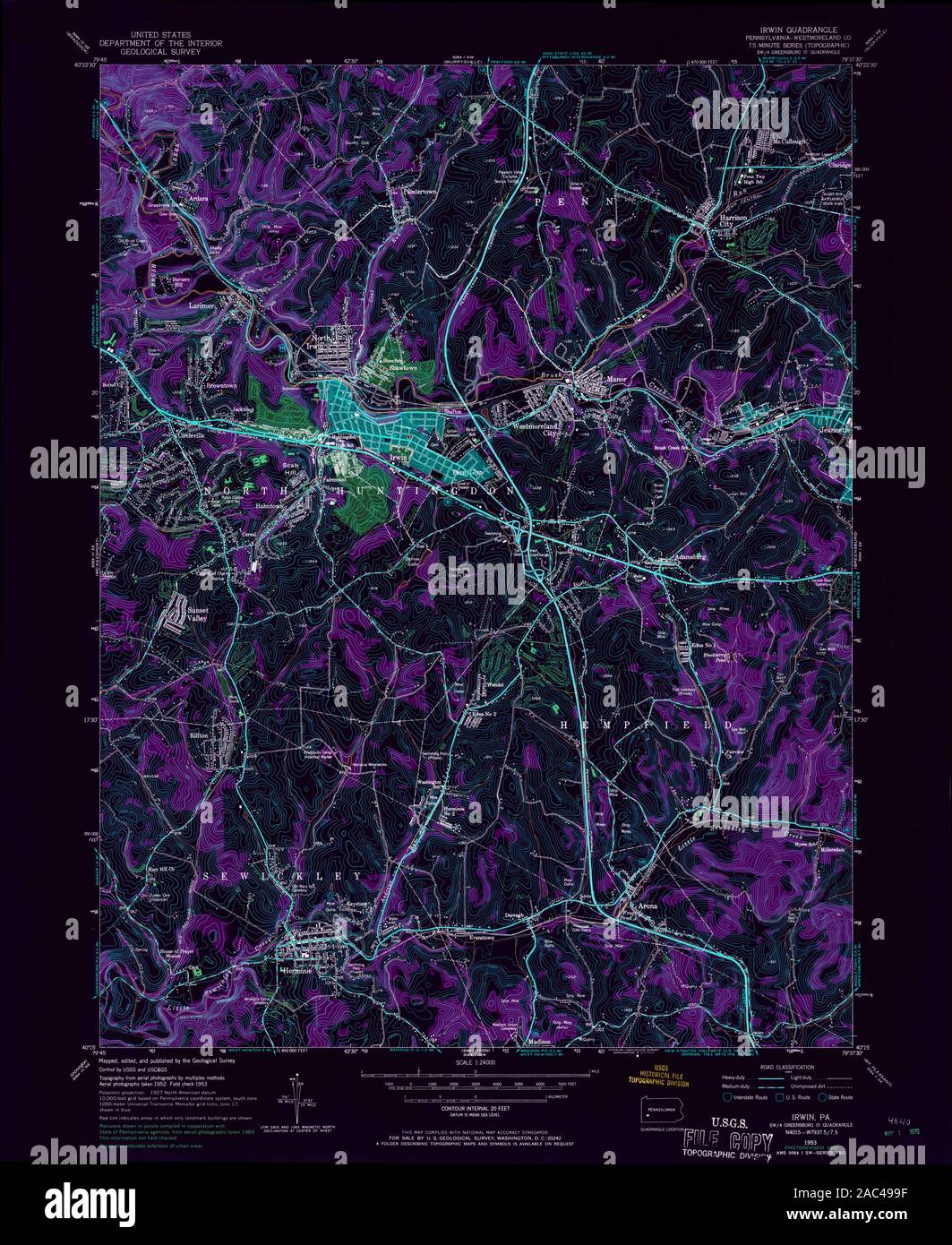 Irwin pennsylvania map hi-res stock photography and images - Alamy