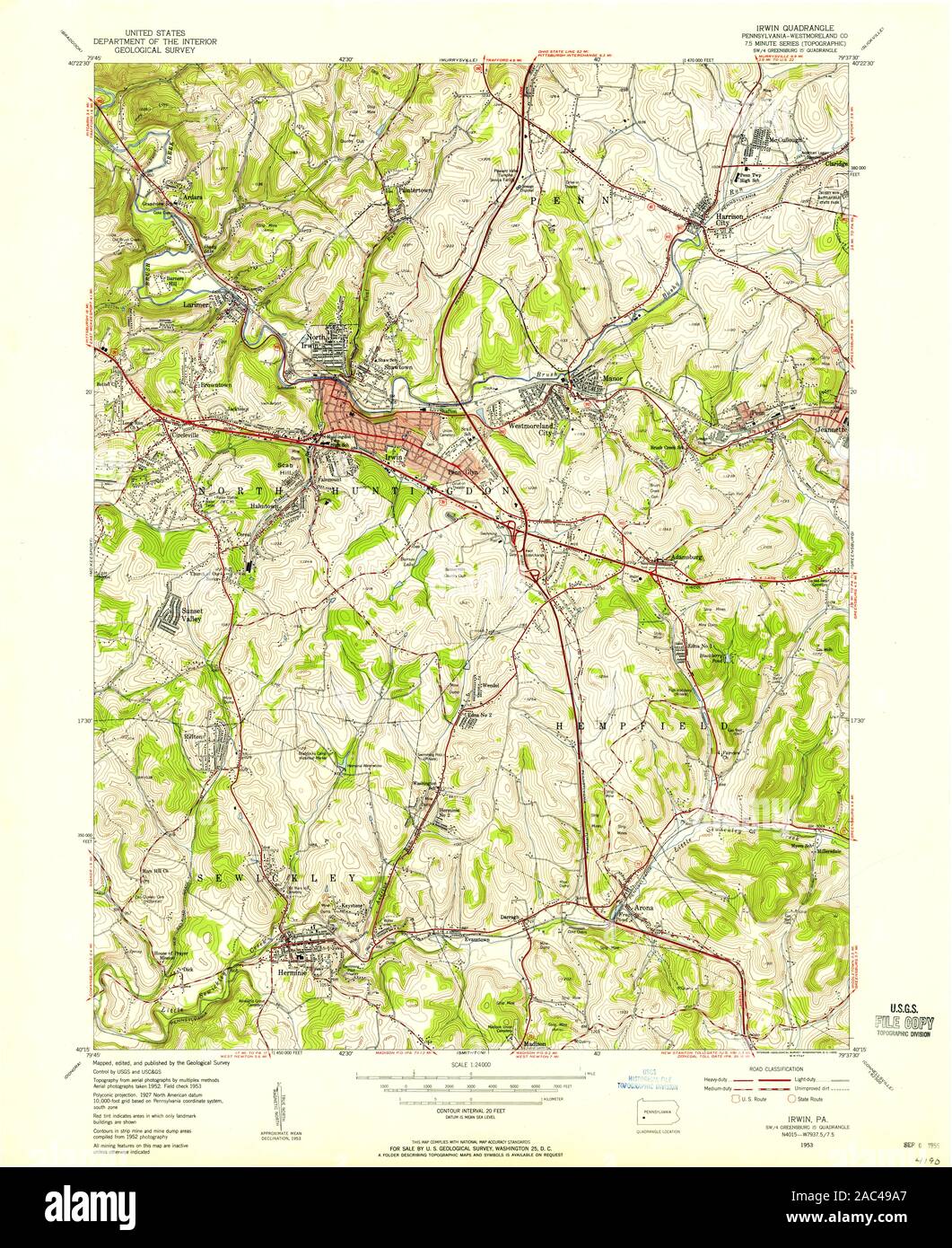 Irwin pennsylvania map hi-res stock photography and images - Alamy