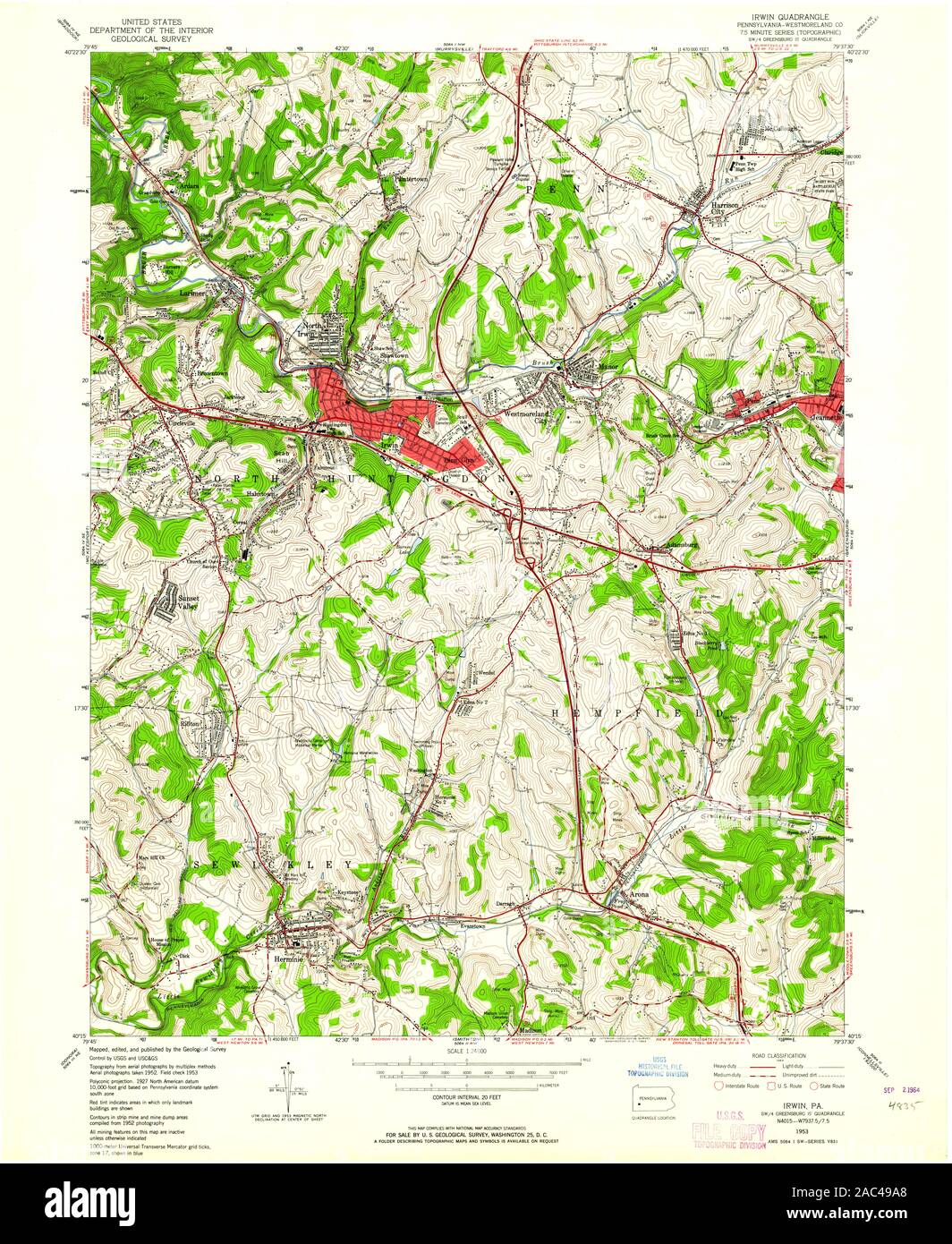Irwin pennsylvania map hi-res stock photography and images - Alamy