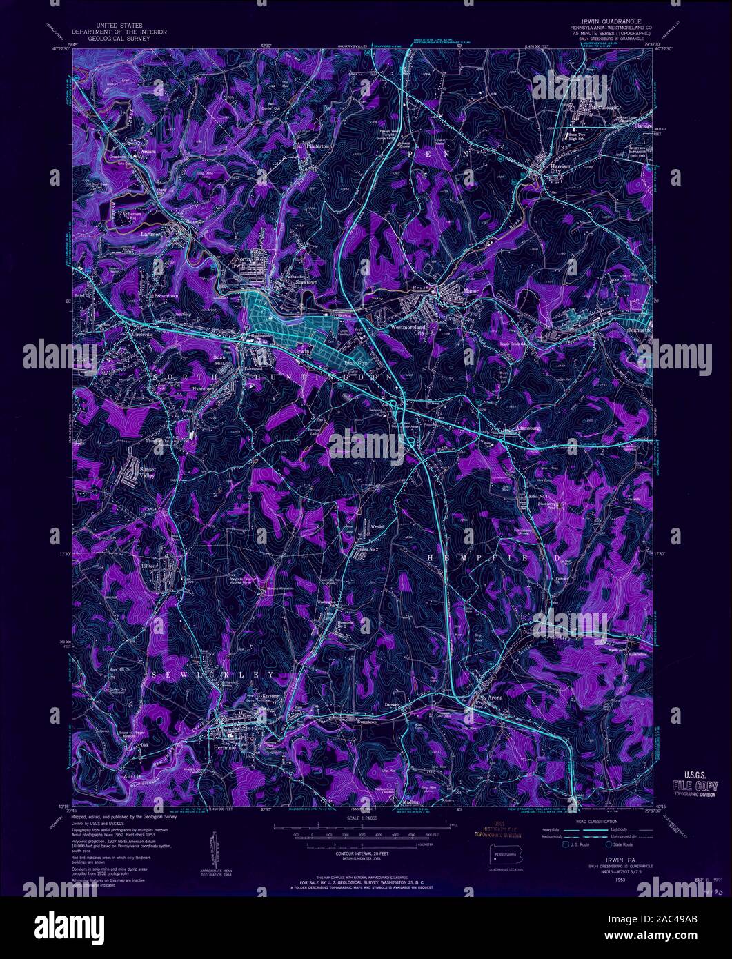 Irwin pennsylvania map hi-res stock photography and images - Alamy