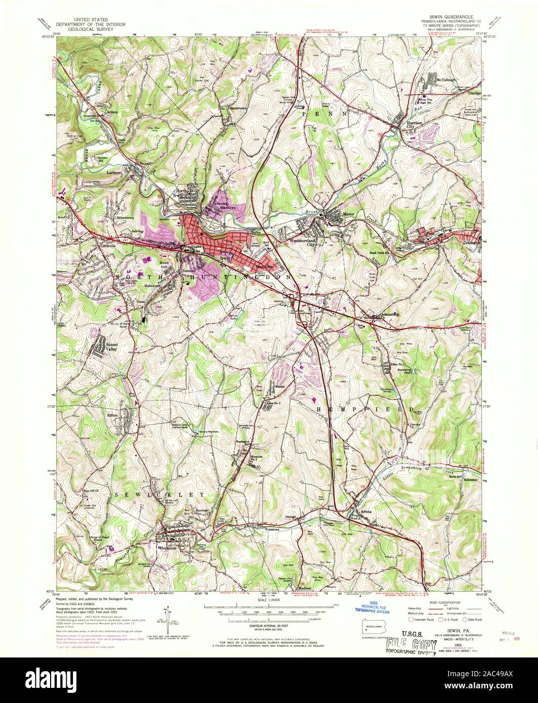 Irwin pennsylvania map hi-res stock photography and images - Alamy