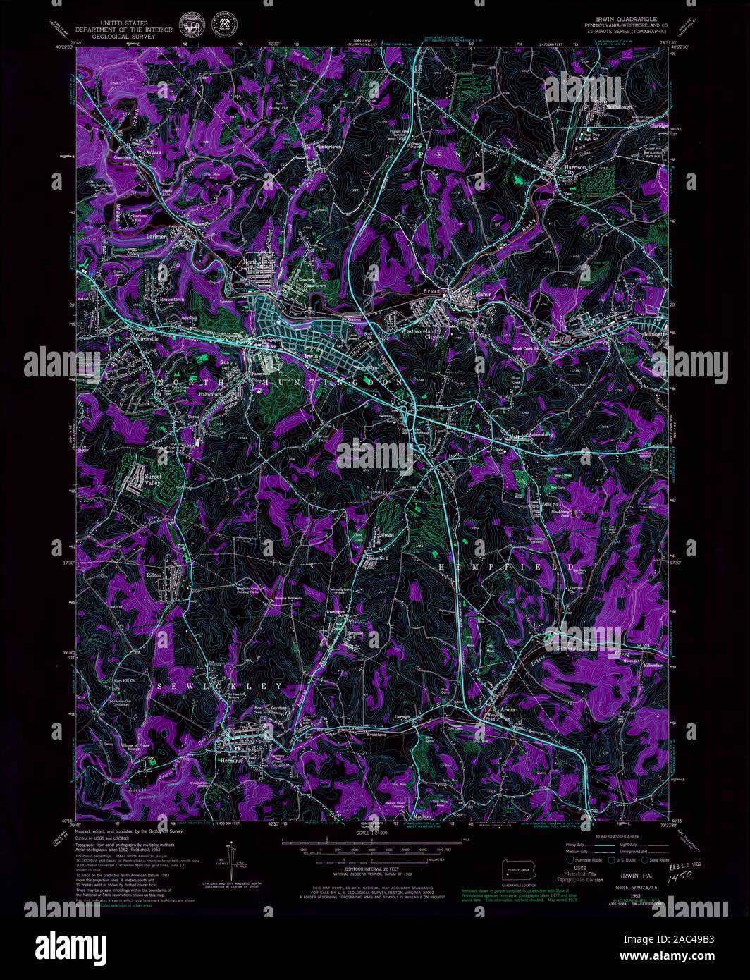 Irwin pennsylvania map hi-res stock photography and images - Alamy