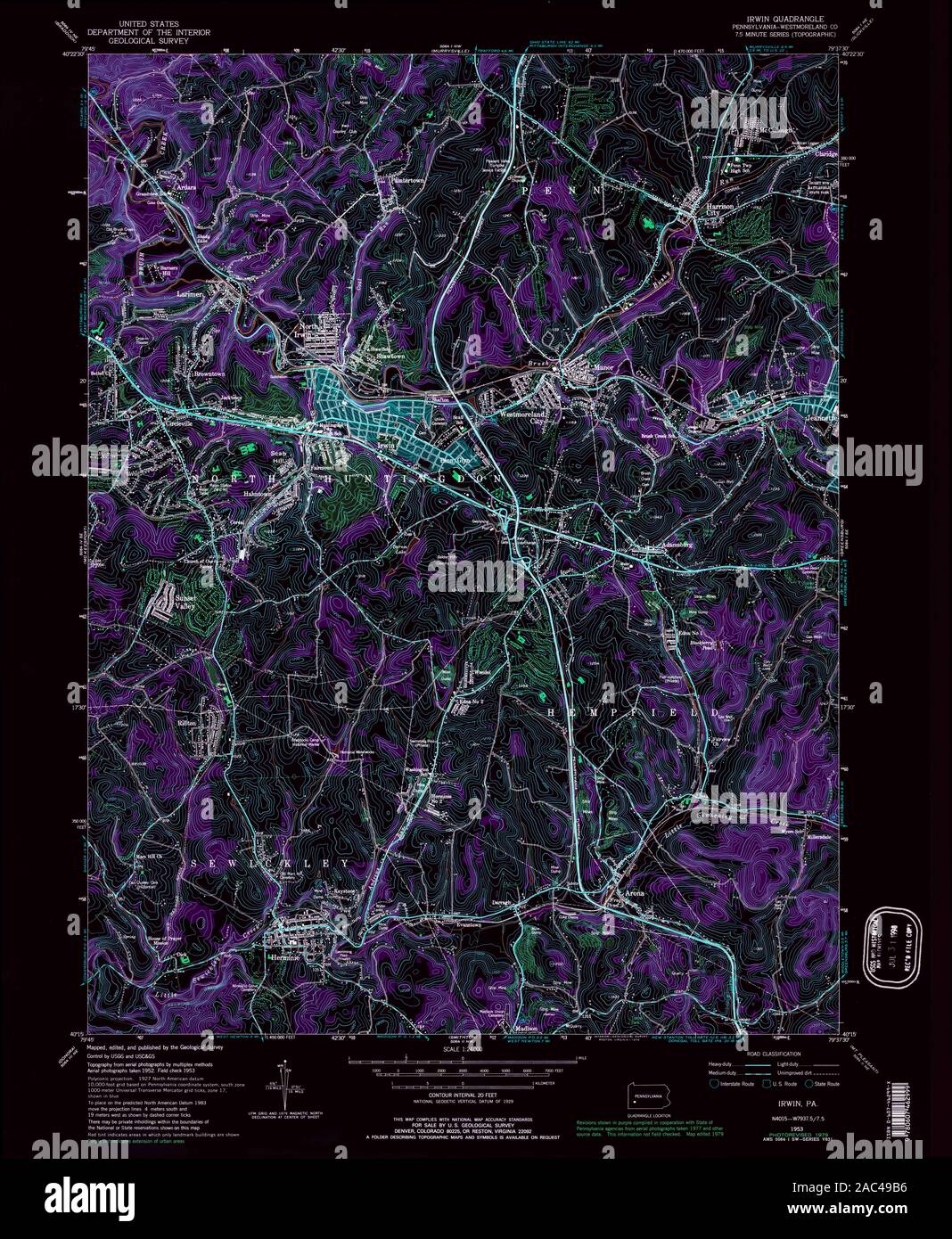 Irwin pennsylvania map hi-res stock photography and images - Alamy