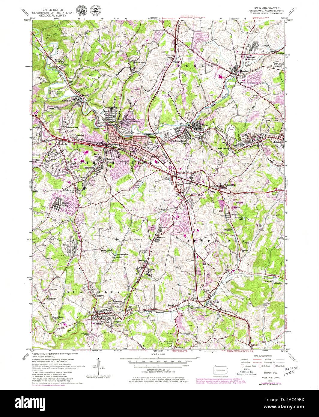 Irwin pennsylvania map hi-res stock photography and images - Alamy