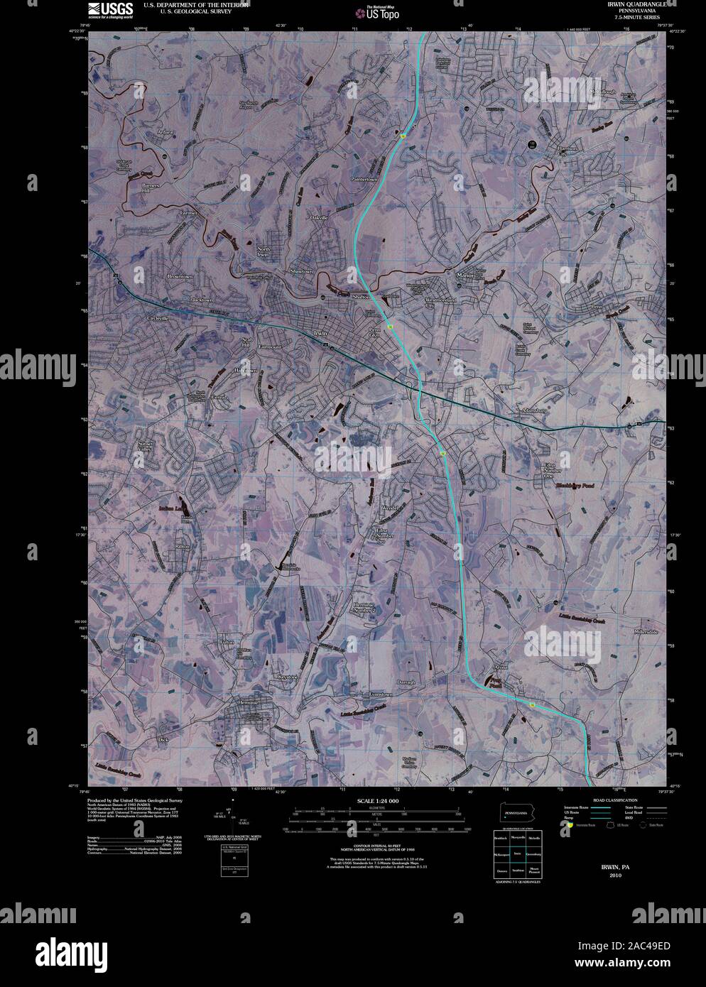 Irwin pennsylvania map hi-res stock photography and images - Alamy