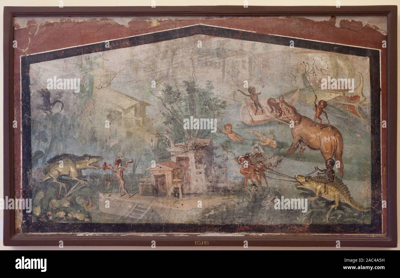Fresco from Pompeii (Pompei). Naples, Italy Stock Photo - Alamy