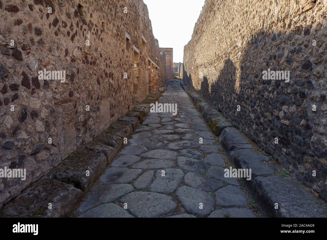 Street in Pompeii (Pompei). Ancient Roman city in Pompei, Province of ...