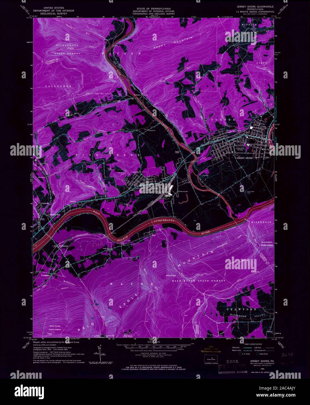 Jersey shore pennsylvania map hi-res stock photography and images - Alamy