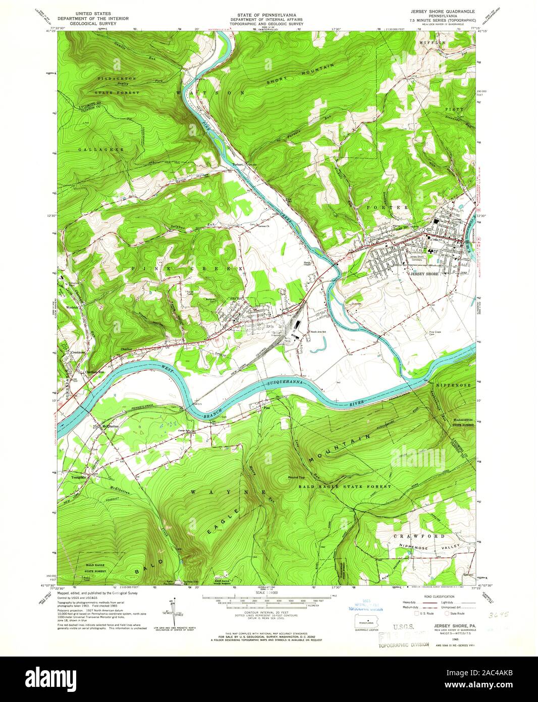 Jersey shore pennsylvania map hi-res stock photography and images - Alamy