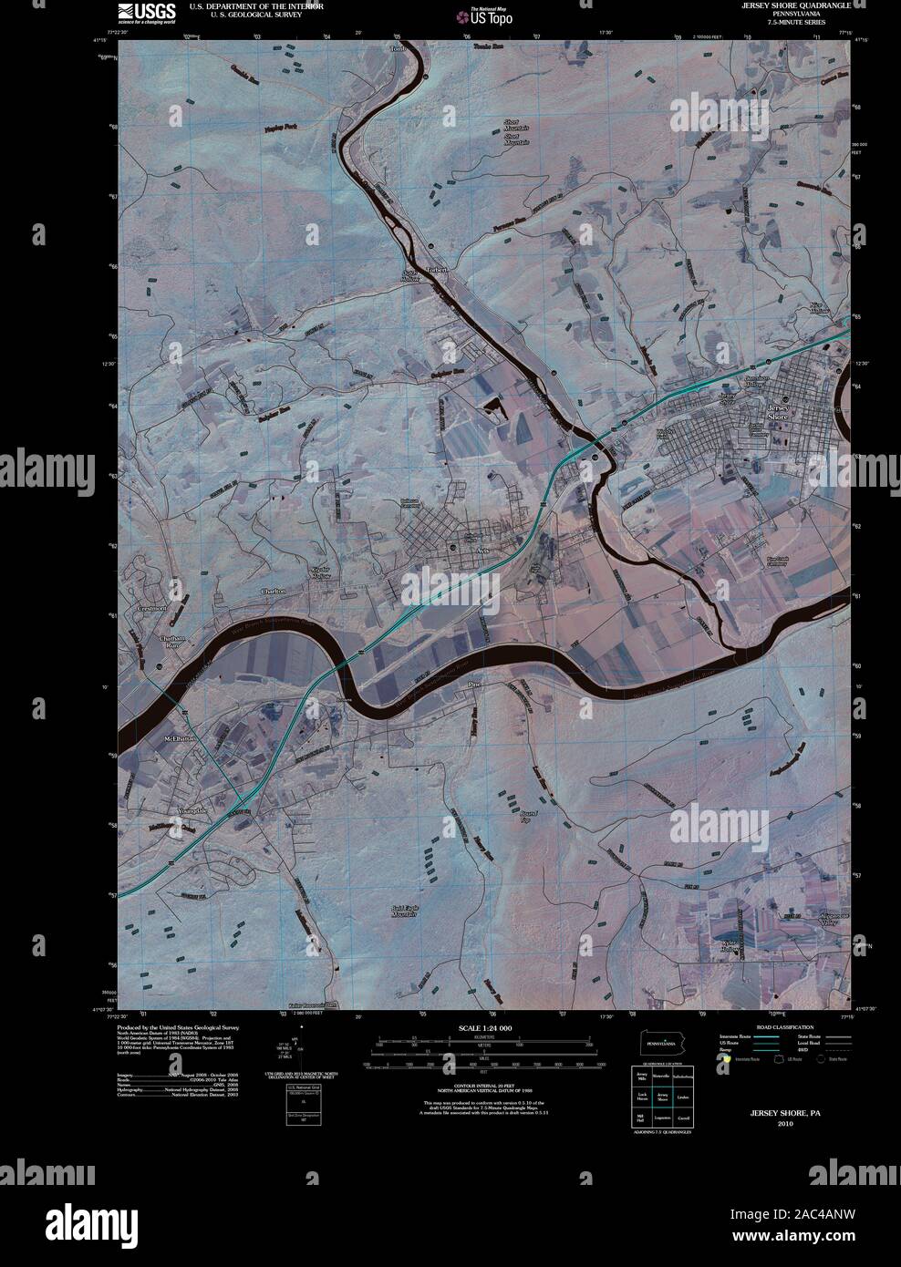 Jersey shore pennsylvania map hi-res stock photography and images - Alamy