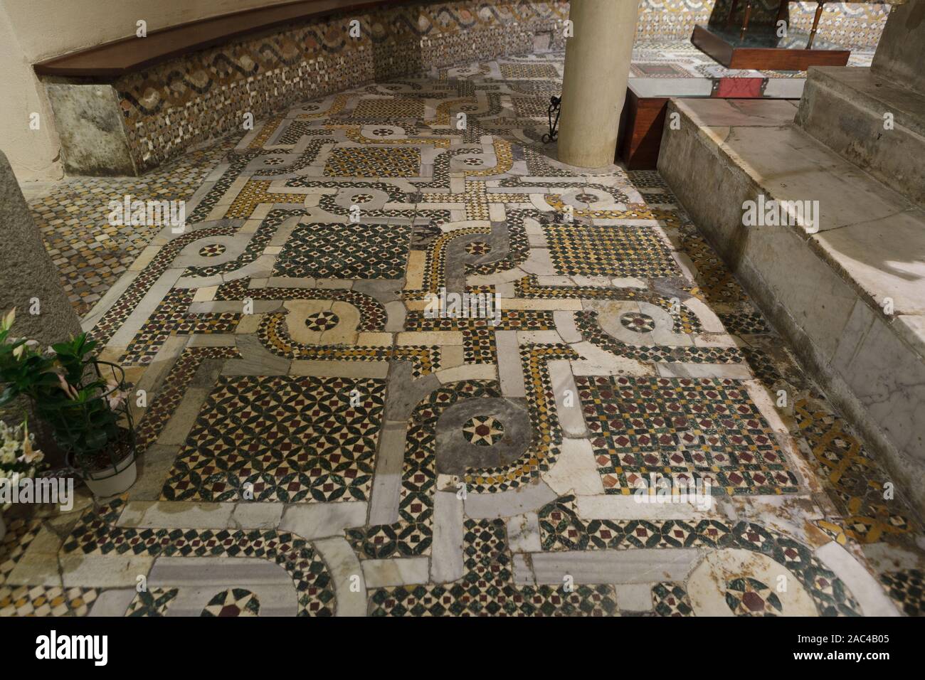Cosmati floor in pontifical Basilica di San Nicola (Basilica of Saint ...