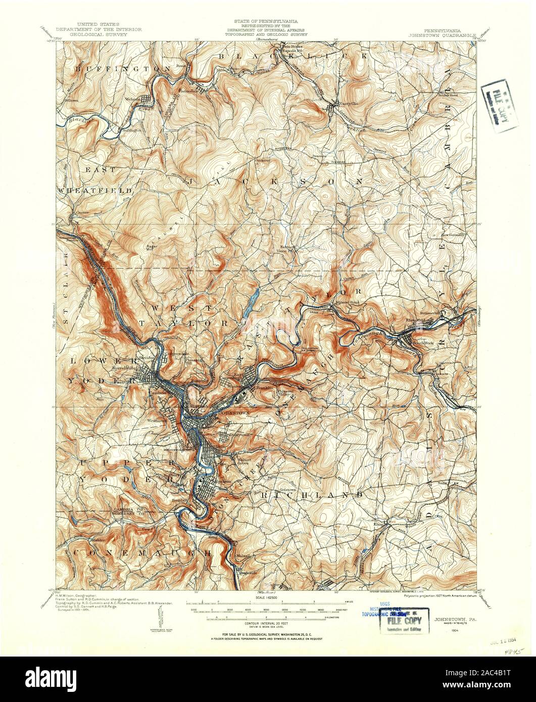 Johnstown pennsylvania map hi-res stock photography and images - Alamy