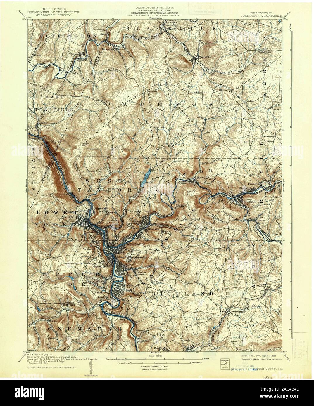 Map of johnstown hi-res stock photography and images - Alamy