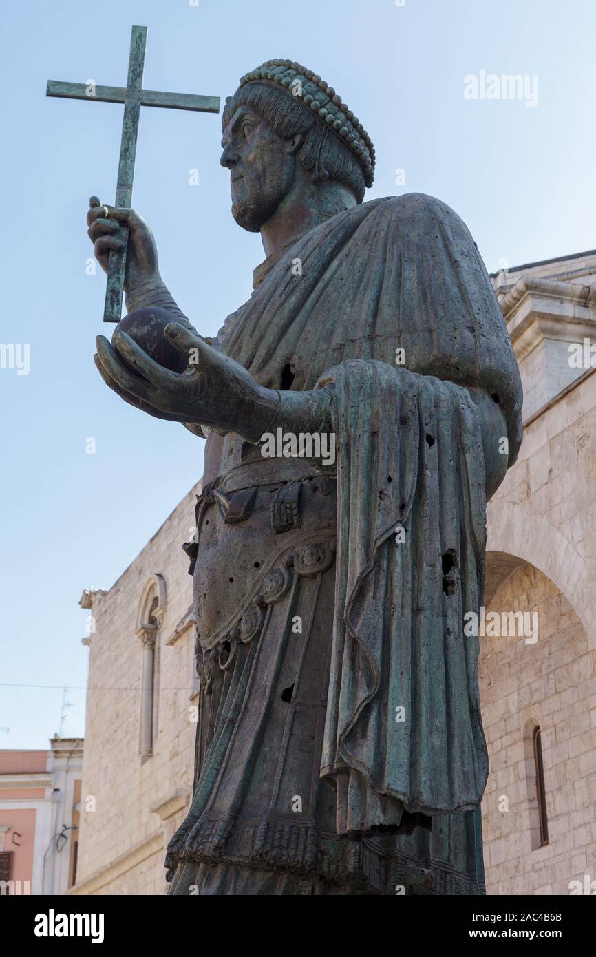 Colossus of Barletta. Bronze statue of an Eastern Roman Emperor. Italy ...