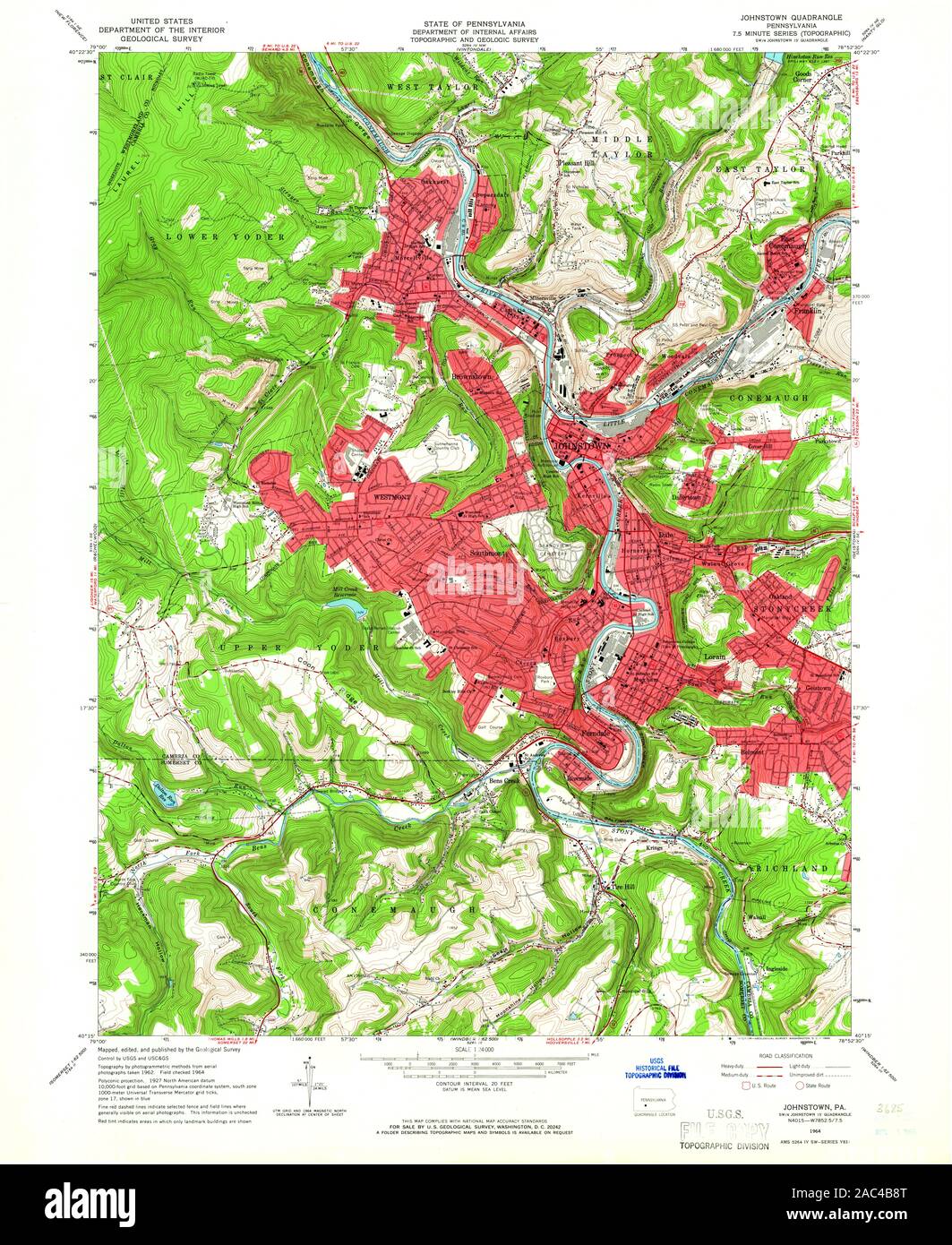 Johnstown pennsylvania map hi-res stock photography and images - Alamy