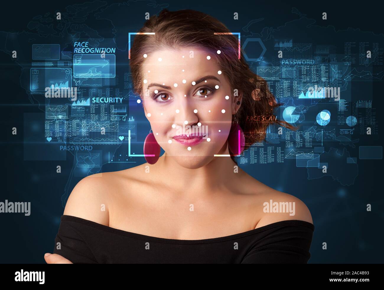Digital Face Recognition System concept Stock Photo - Alamy