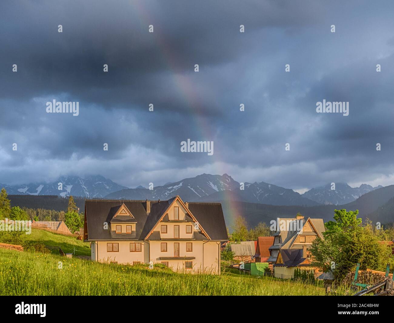 Tatry, Poland - June 04, 2019: Small polish village in the Tatra ...