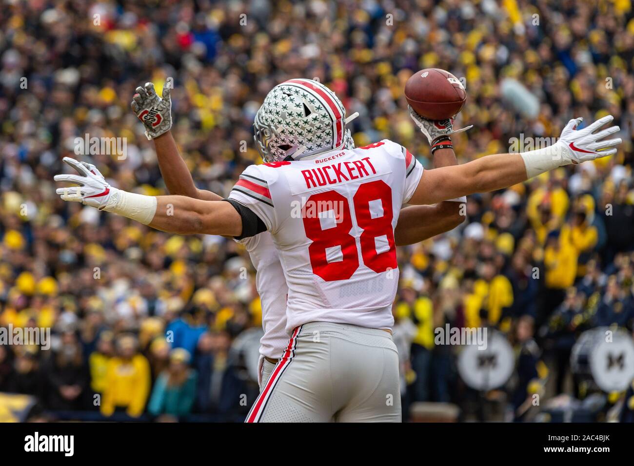 Ann Arbor, Michigan, USA. 30th Nov, 2019. Ohio State Buckeyes tight end ...