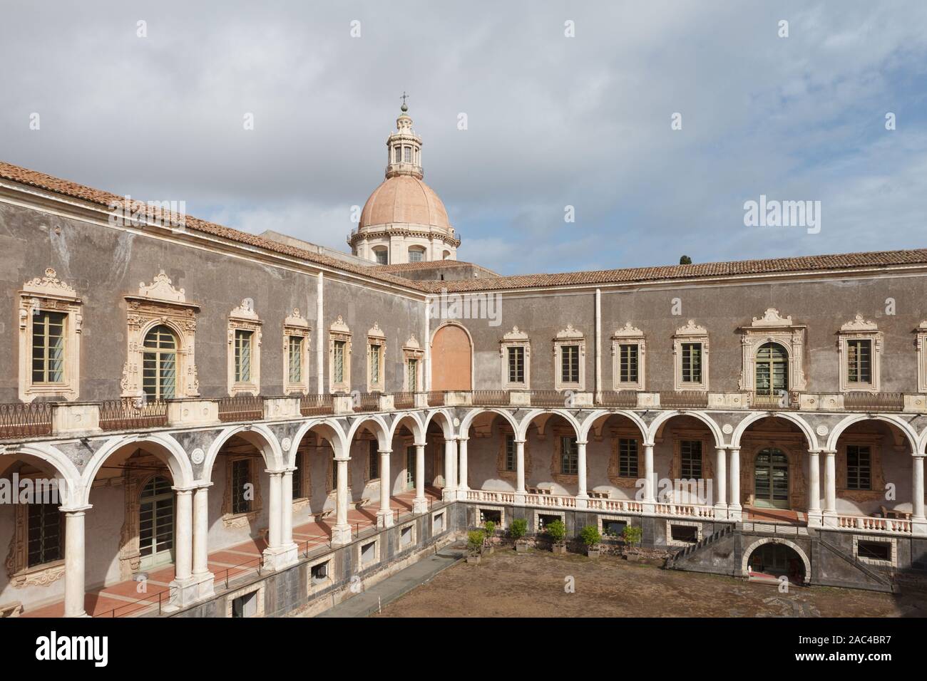 Courtyard of Benedictine Monastery of San Nicolo l'Arena. Catania ...