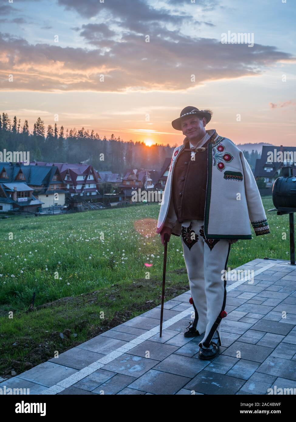 Tatry, Poland - June 03, 2019: An ethnic highlander (Góral) in ...