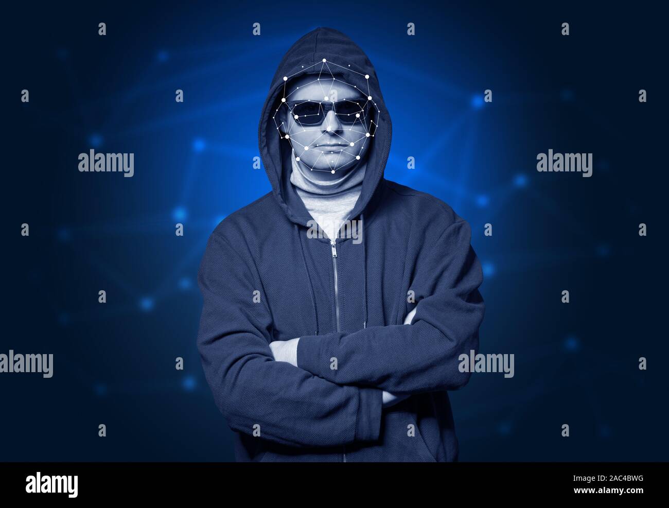 Face recognition with mesh. Cyber security concept Stock Photo - Alamy