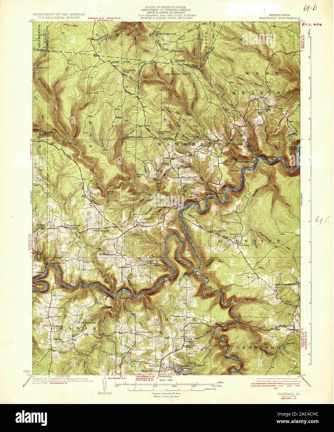 Karthaus pennsylvania map hi-res stock photography and images - Alamy