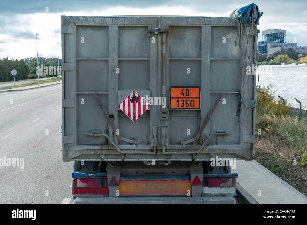 Dump truck with dangerous goods panels Stock Photo - Alamy