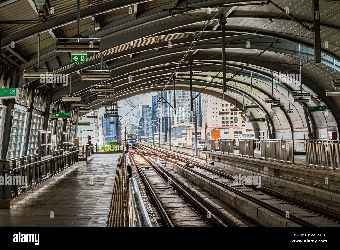 Airport Rail Link station at Phaya Thai BTS station Stock Photo - Alamy