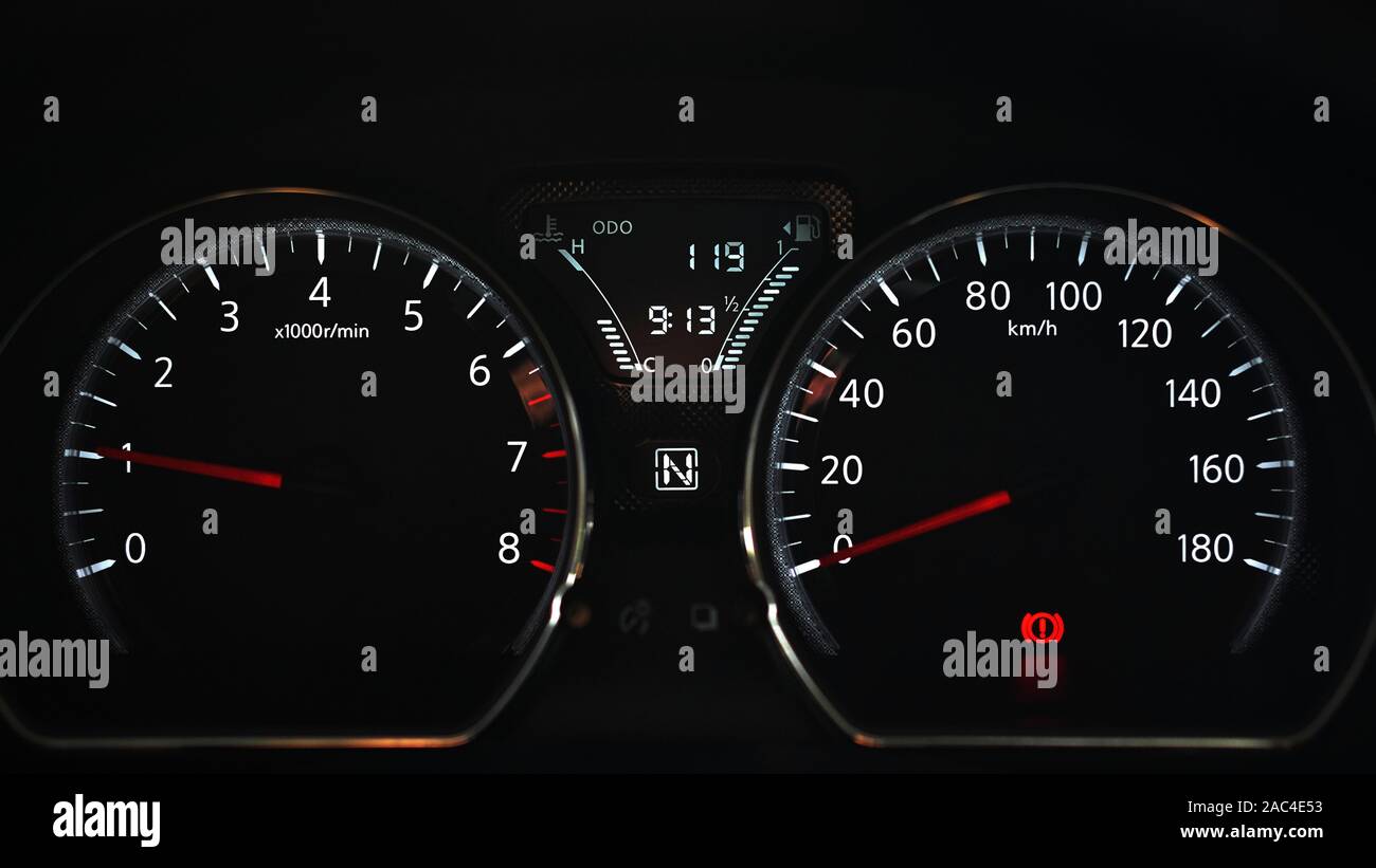Car illuminated dashboard instrument hi-res stock photography and ...