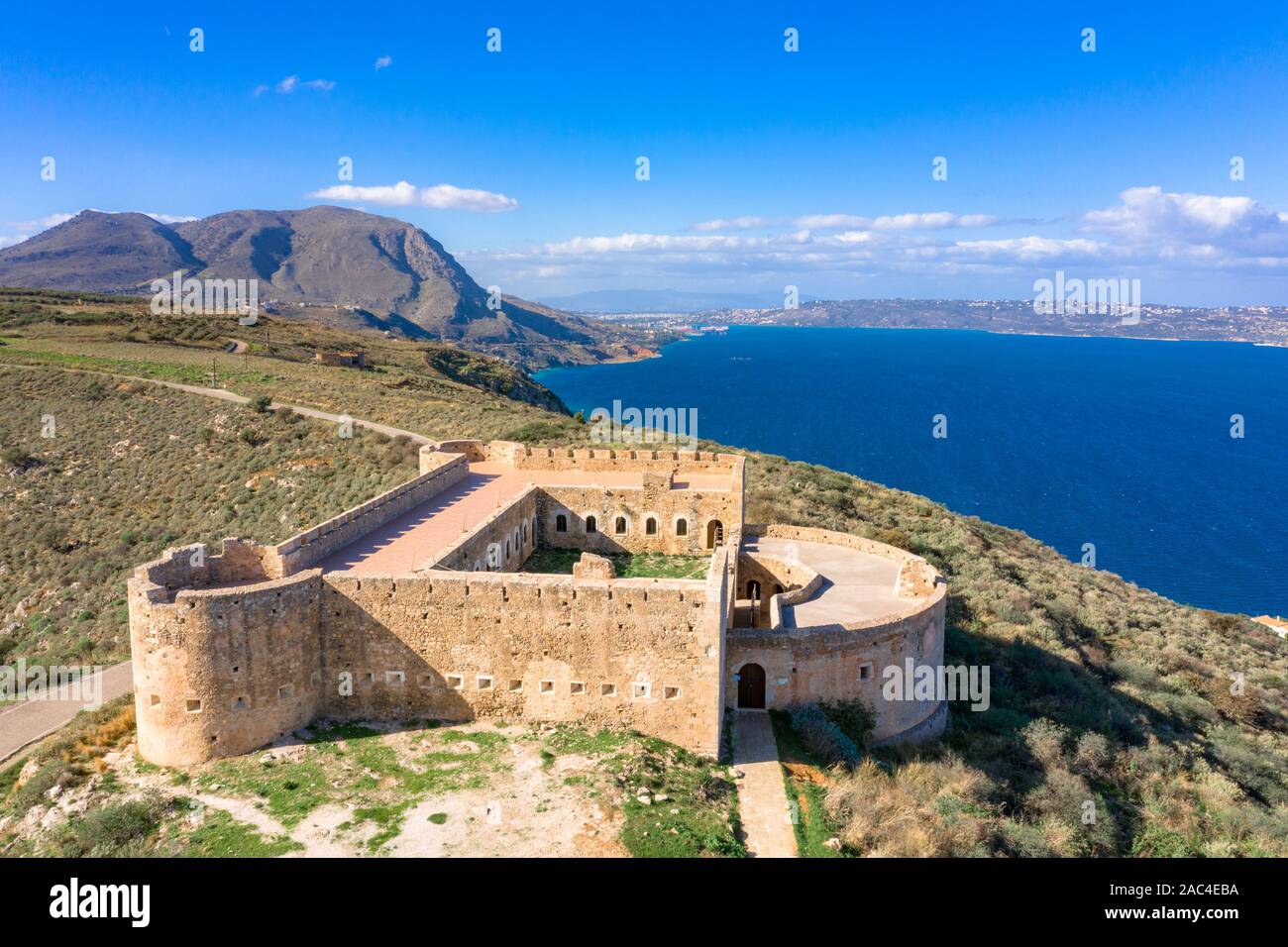 Turkish medieval fortress at Ancient Aptera in Chania, Crete, Greece ...