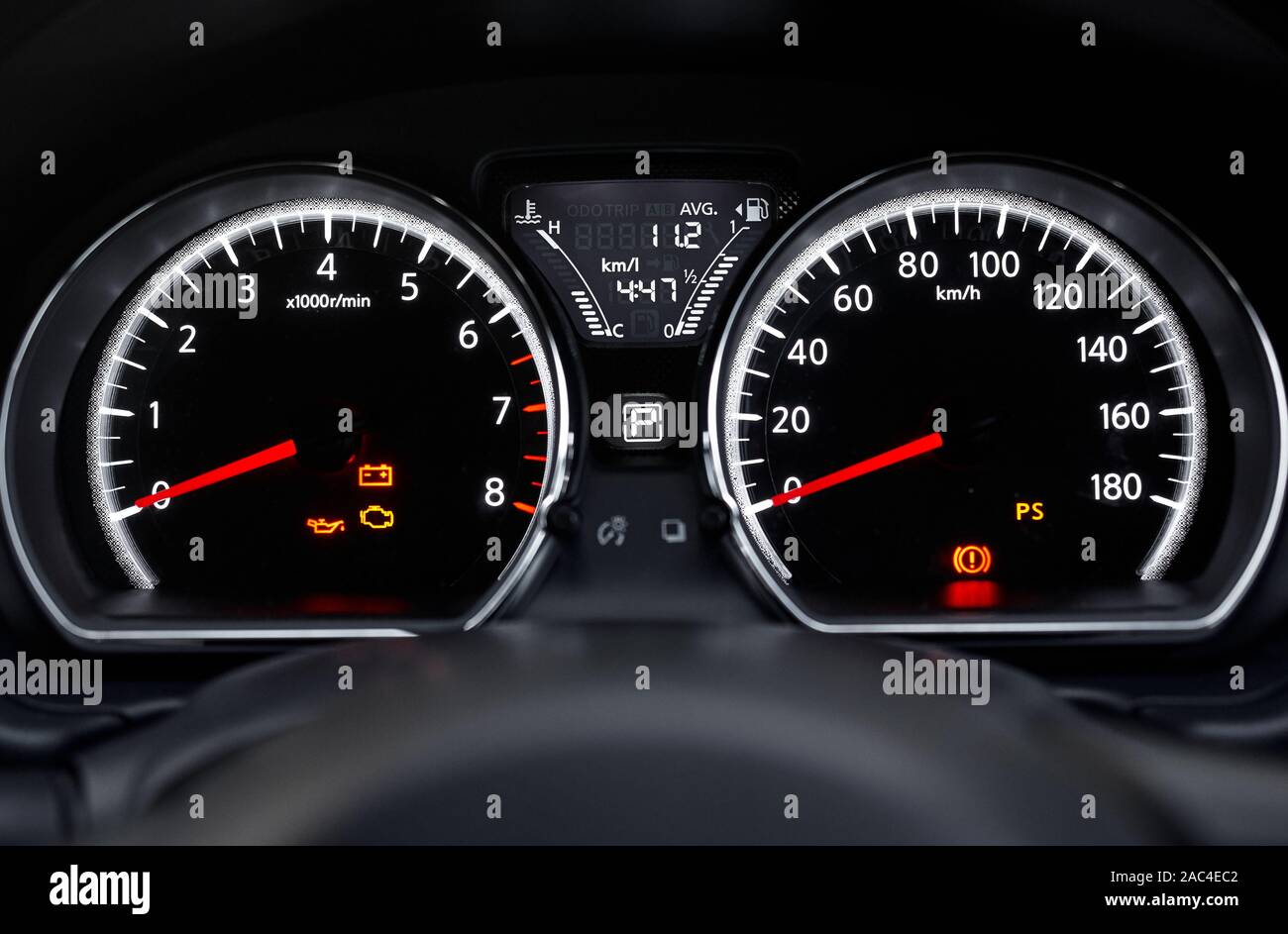 The sign and symbol on car dashboard Stock Photo - Alamy