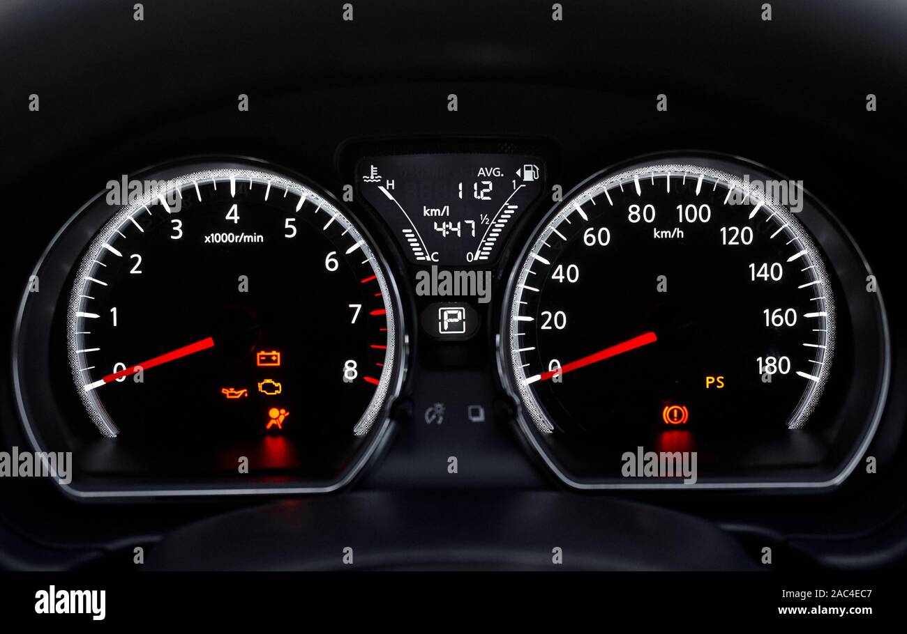 The sign and symbol on car dashboard Stock Photo - Alamy