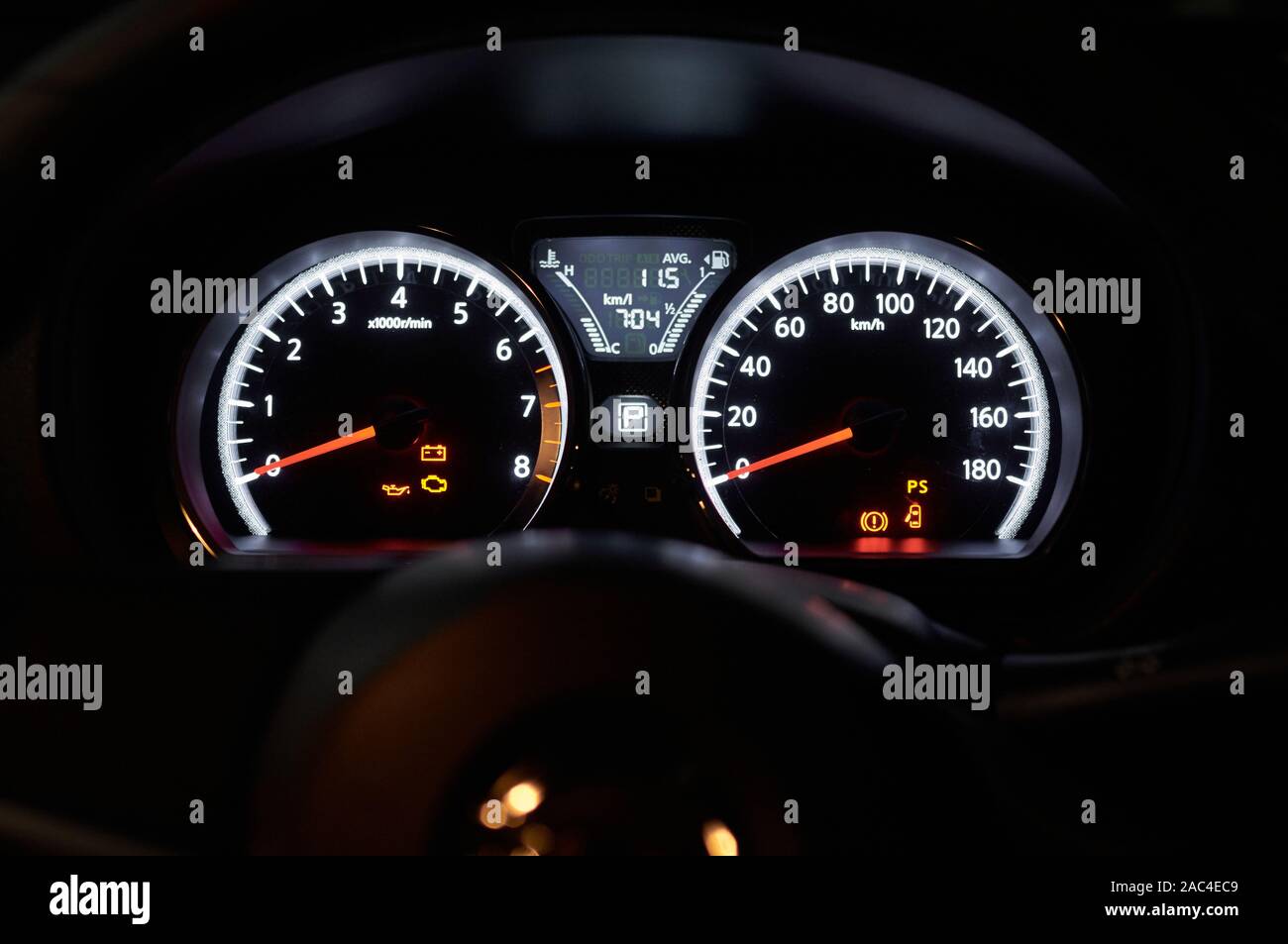 The sign and symbol on car dashboard Stock Photo - Alamy