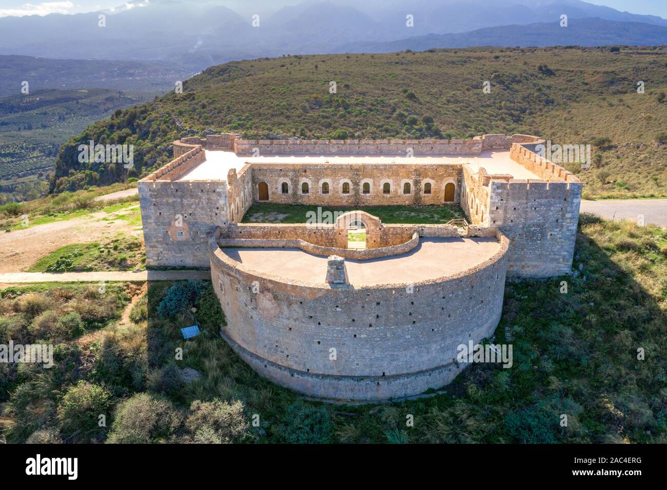 Turkish medieval fortress at Ancient Aptera in Chania, Crete, Greece ...