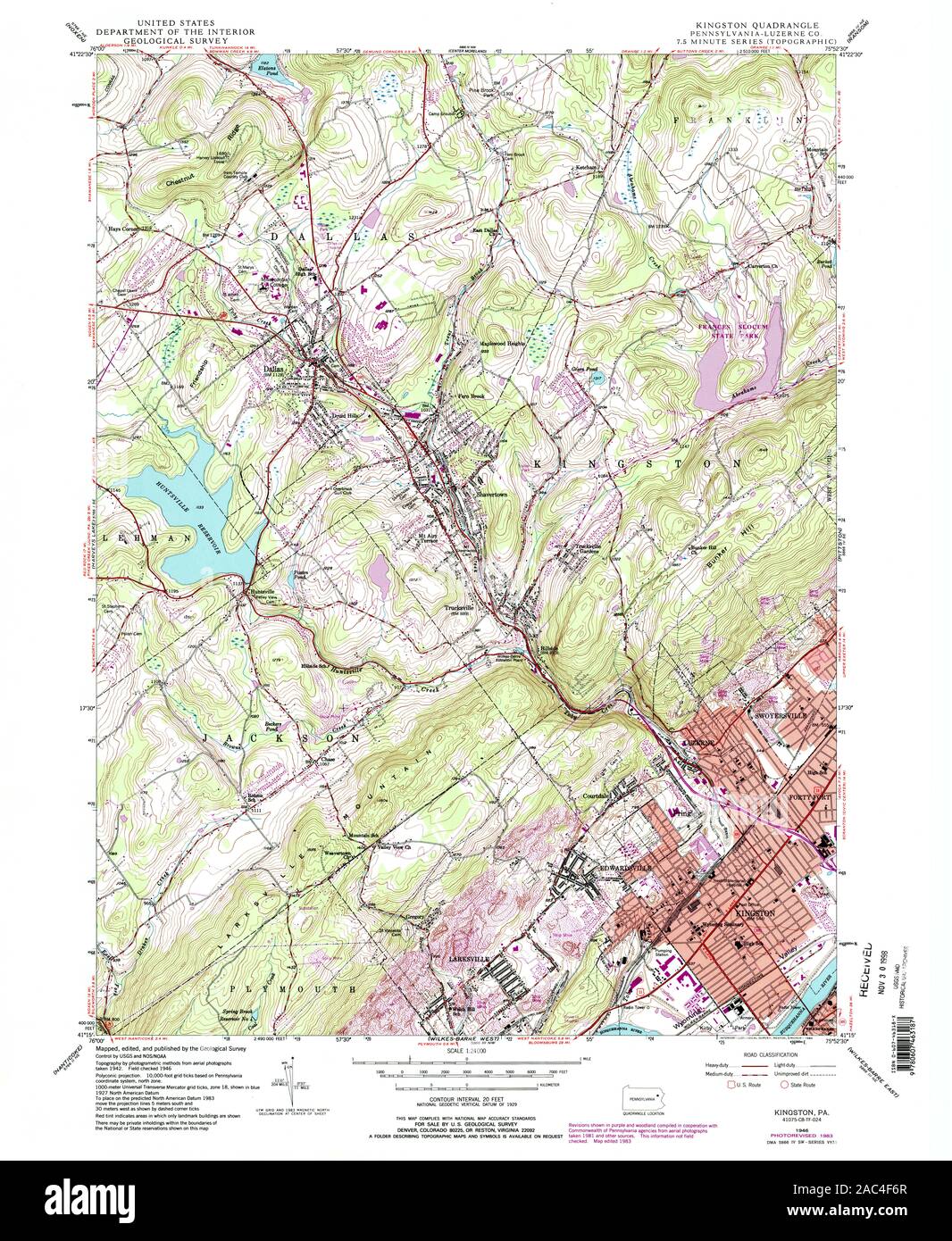 Kingston pennsylvania map hi-res stock photography and images - Alamy