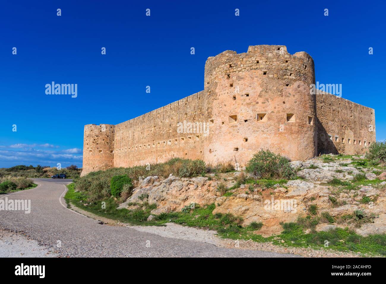 Turkish medieval fortress at Ancient Aptera in Chania, Crete, Greece ...