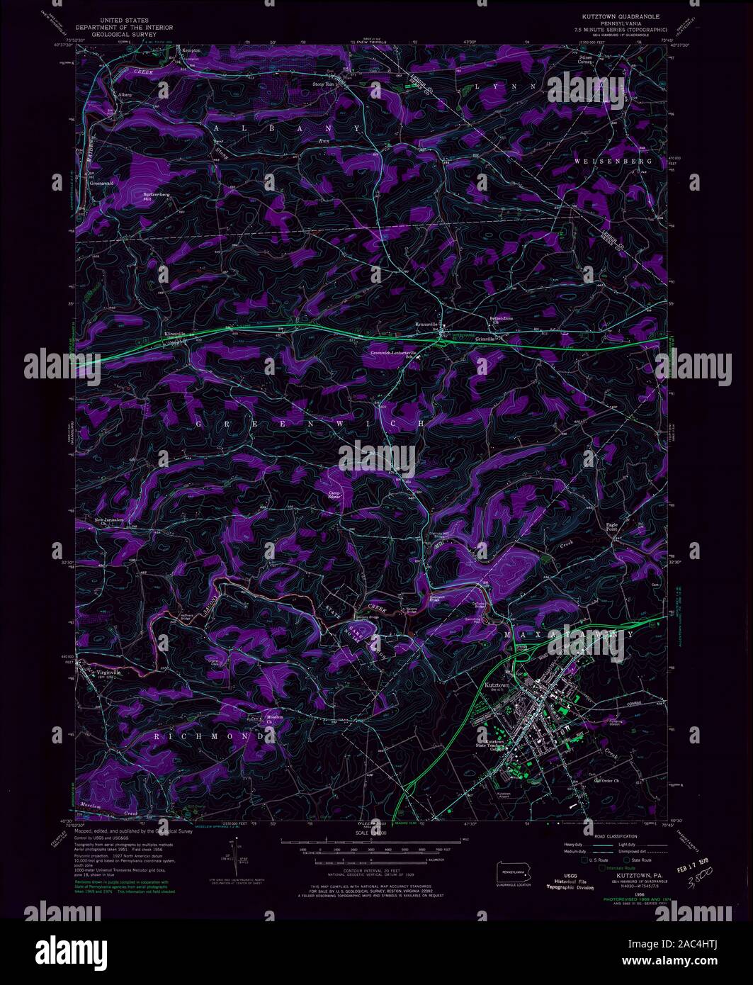 Map of kutztown hi-res stock photography and images - Alamy