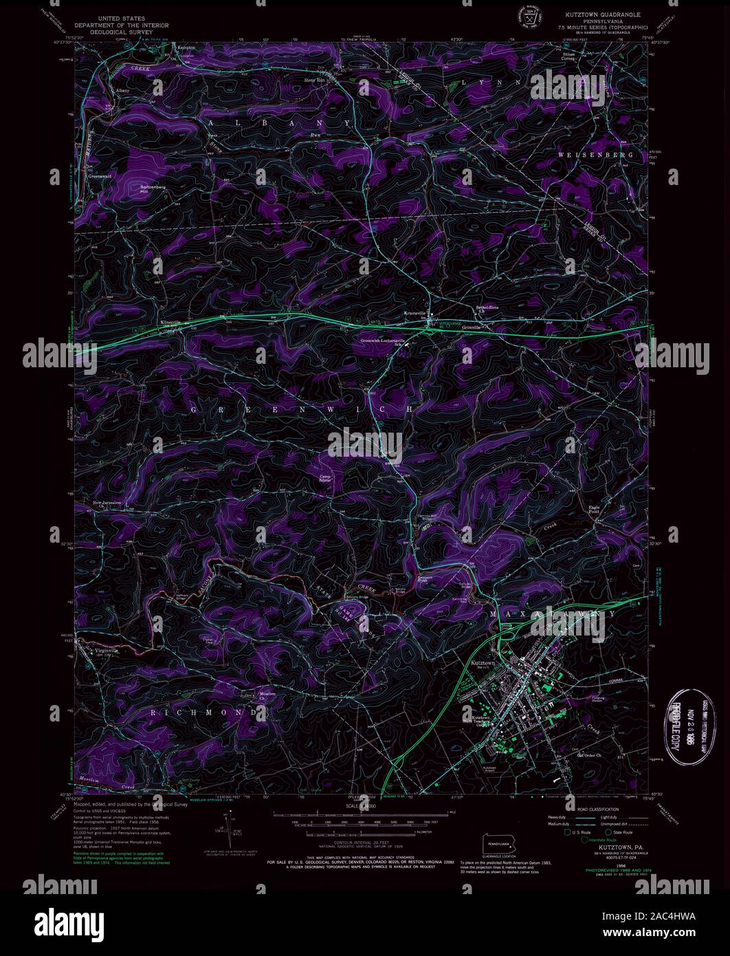 Map of kutztown hi-res stock photography and images - Alamy