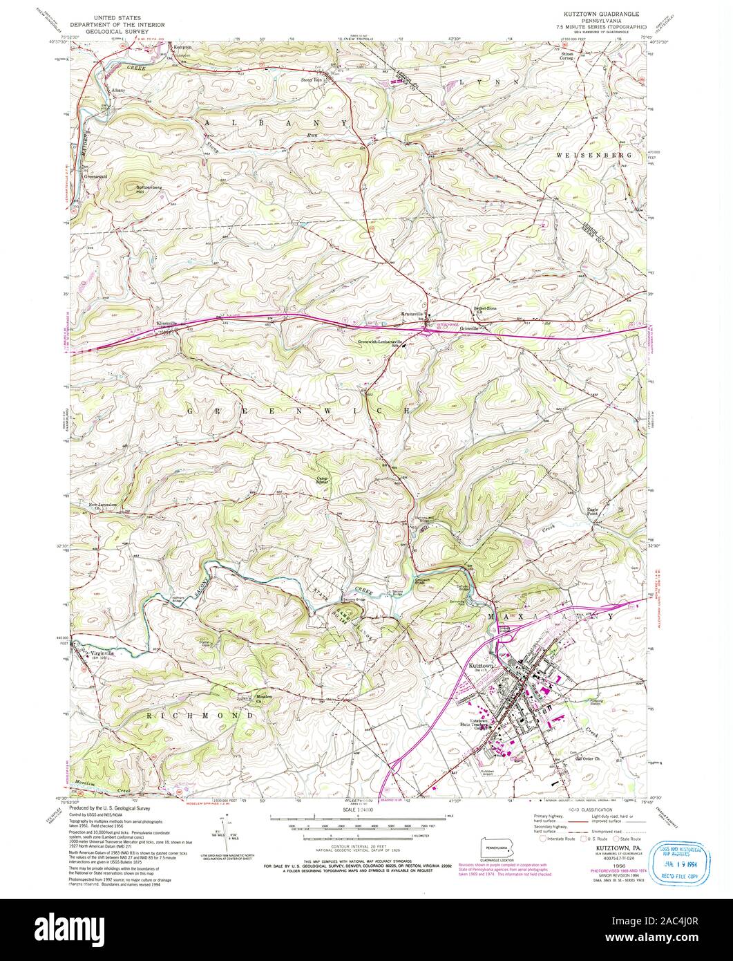Map of kutztown hi-res stock photography and images - Alamy